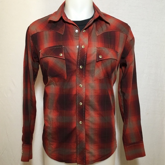 Wrangler | Tops | Vintage Red Plaid Wrangler Button Up | Poshmark